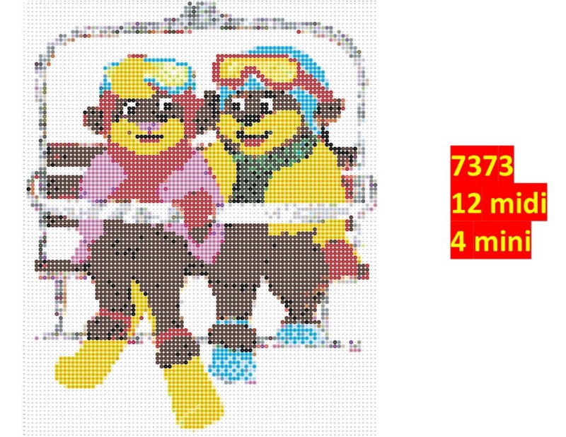 Blandede figurer | GRATIS Hama mønster